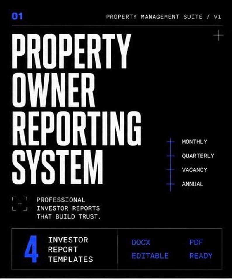 Property Management Owner Report Template | Monthly, Quarterly & Annual ...