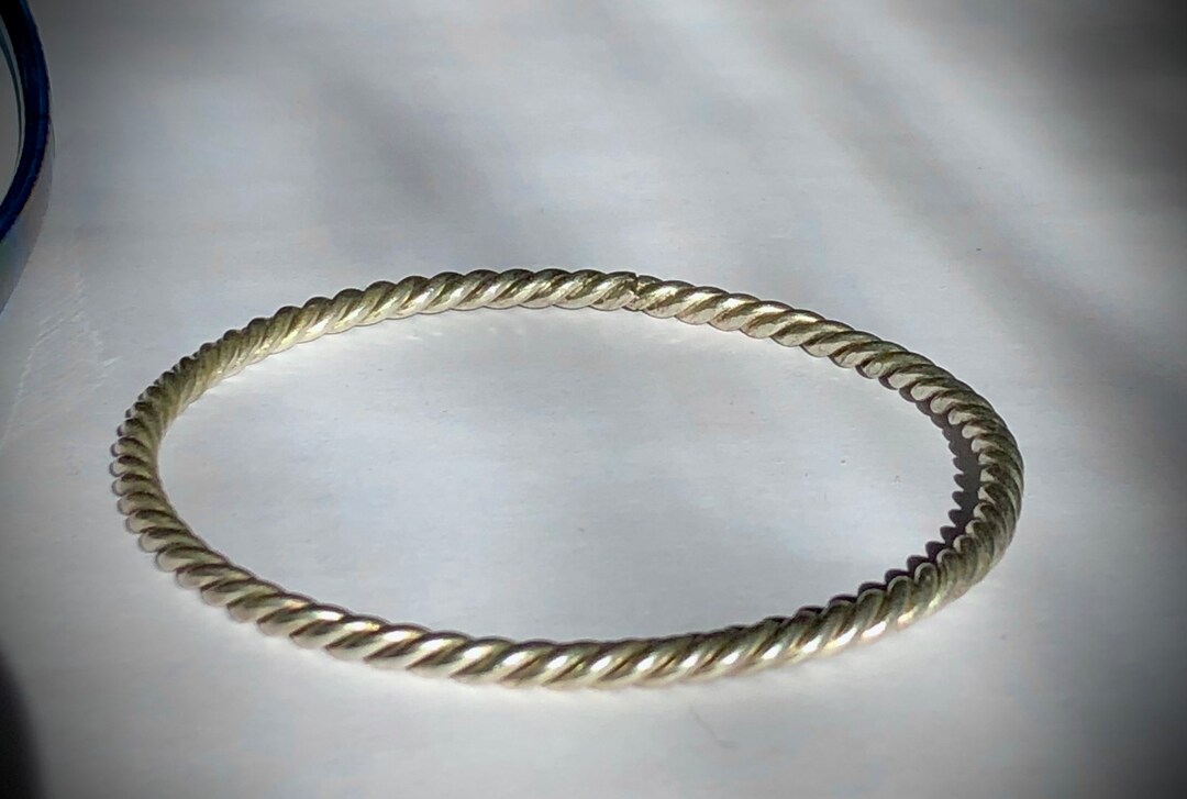 Vintage Silver Rope Bangle Bracelet - Etsy