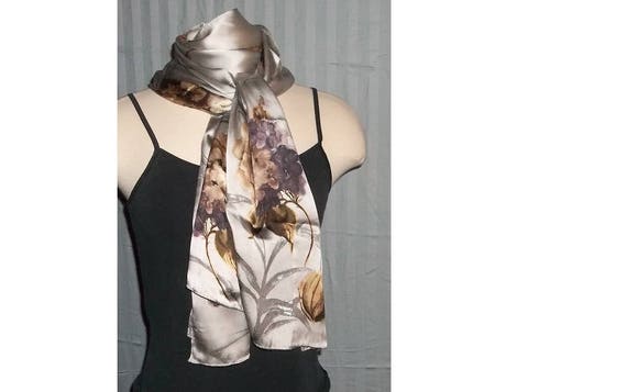 Vintage ECHO Silk Scarf Long Wrap Elegant Hand Painted | Etsy