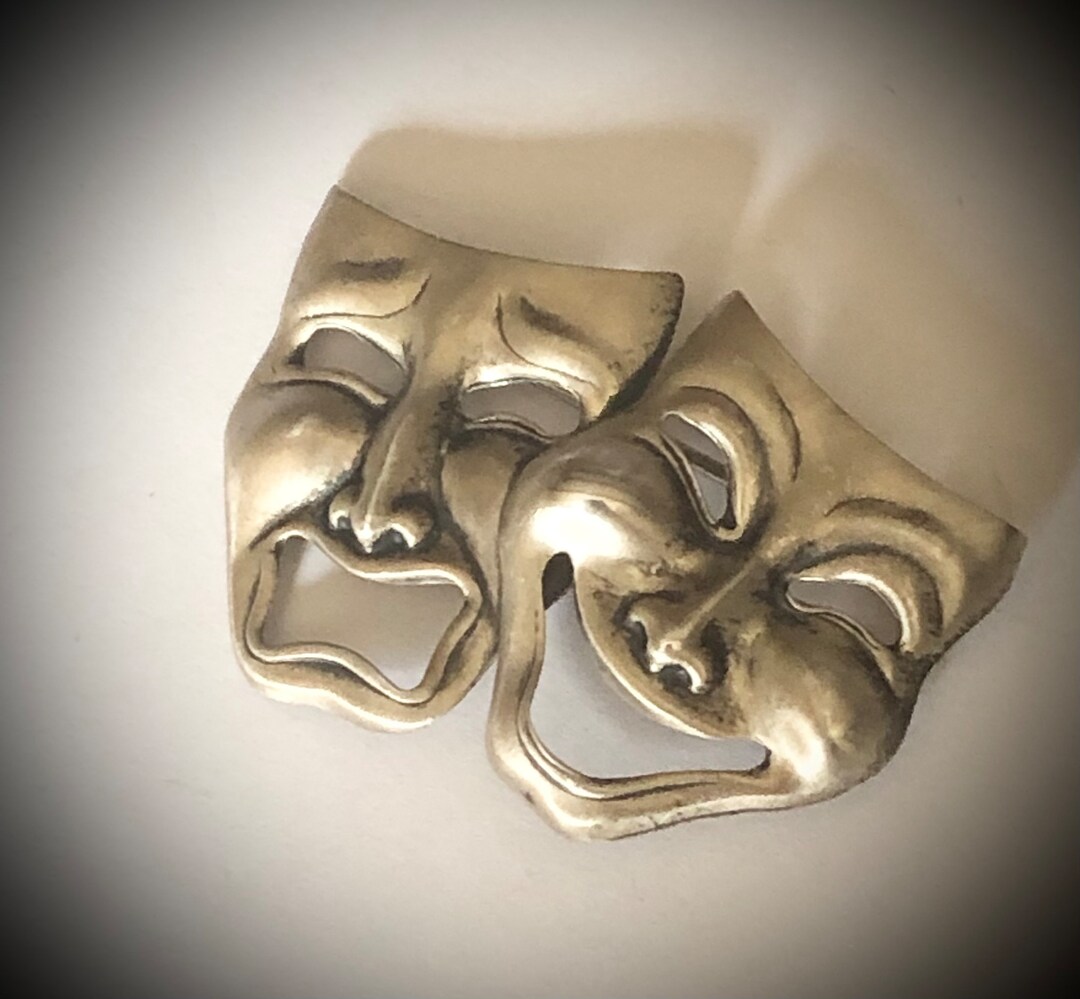 Beau Sterling Comedy Tragedy Theater Masks Pin - Etsy