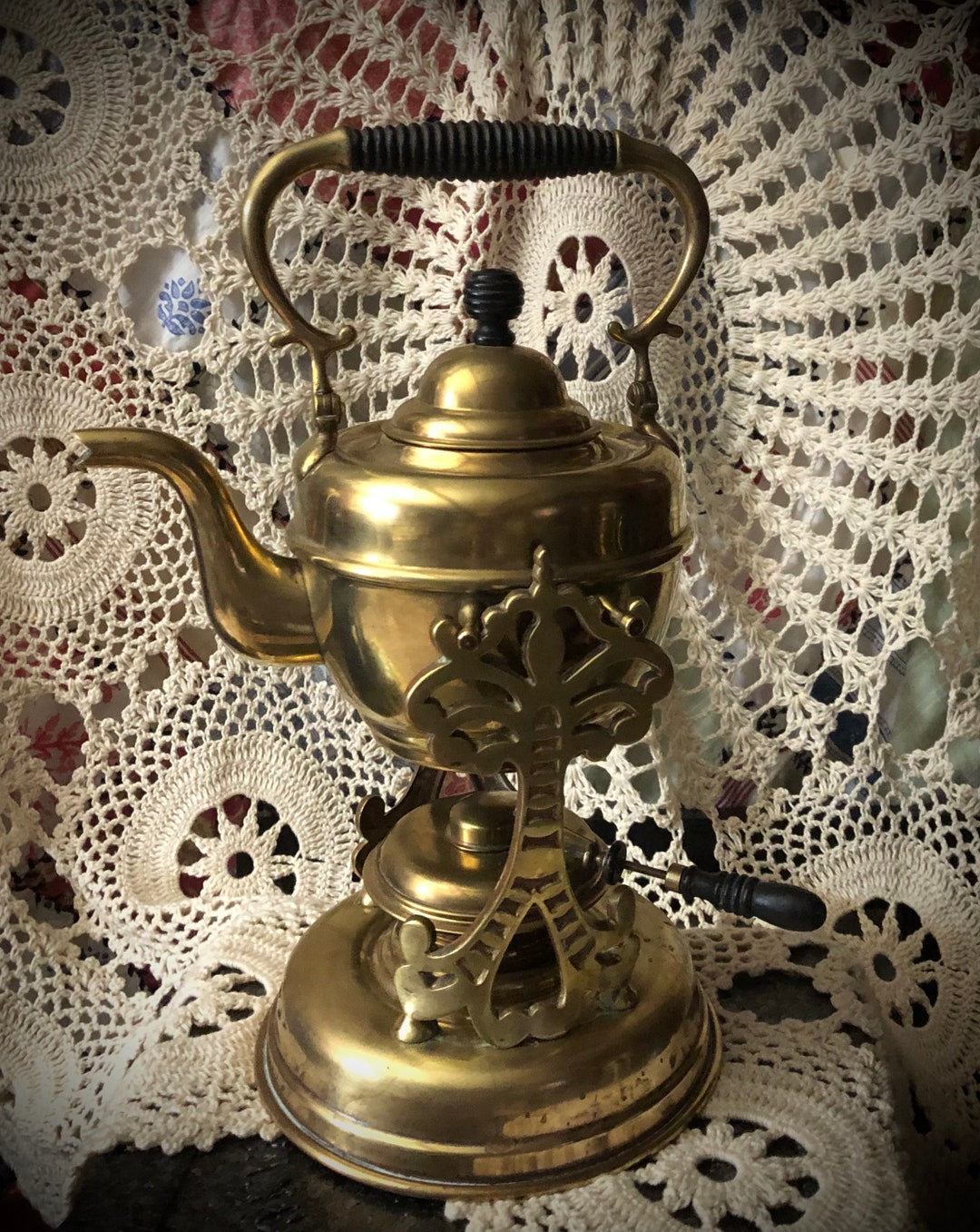 Antique Brass Teapot With Stand, Jewett Mfg Buffalo NY - Etsy