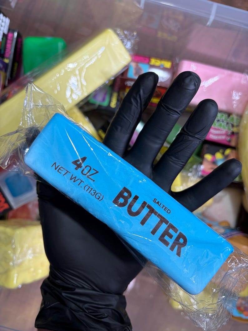 Blue Butter Squishy Stress Toy | Realistic Sensory Fidget Toy | Soft ...
