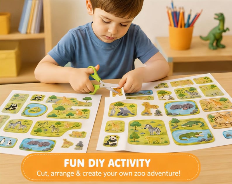 DIY Zoo Animal Printable Activity Set, Safari Matching Game, Montessori ...