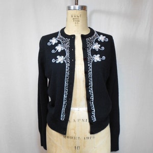 Vintage 1960's Butterfly Cardigan / Fox Wood / 60’s Beaded Sweater ...