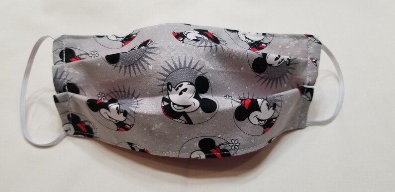 Mickey & Minnie Face Mask Reversible 2 Ply Cotton Fabric | Etsy
