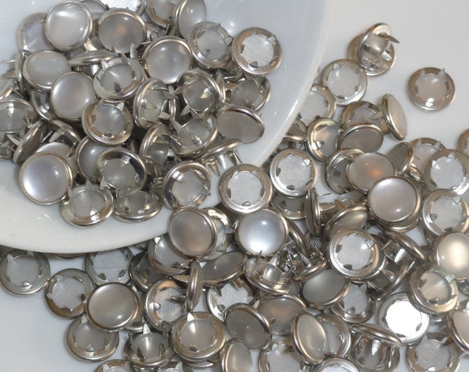 25 White Pearl Snaps Set 4 Part Prong Size 16 - Etsy