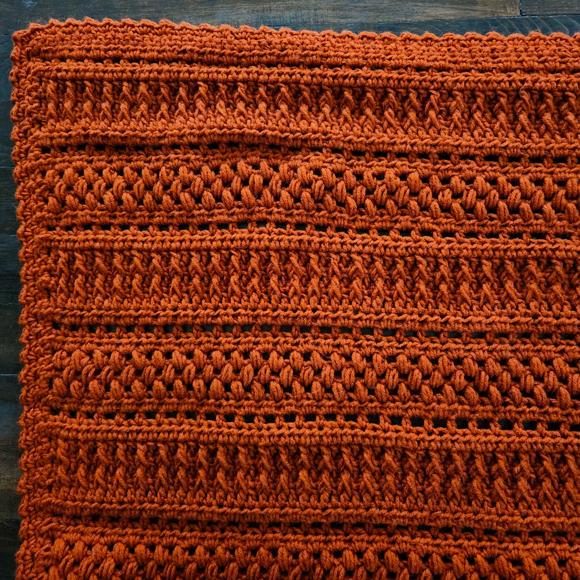Textured Stripes Burnt Orange Afghan Blanket Throw - Etsy