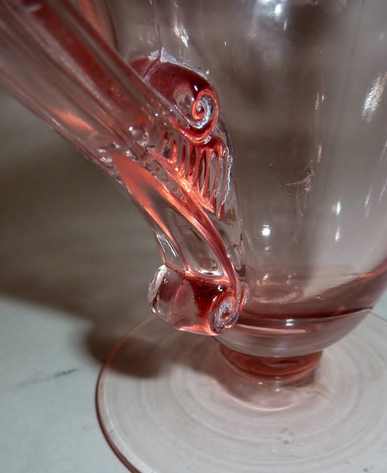 Vintage Pink Depression Footed Creamer - Etsy