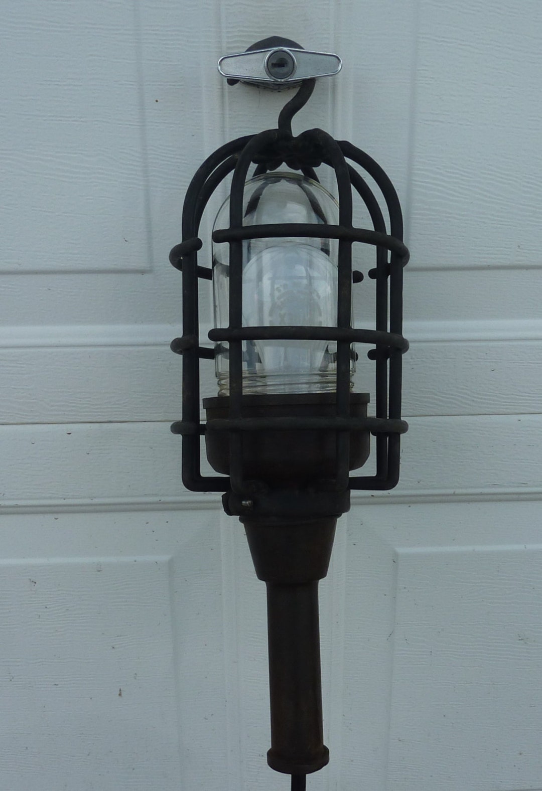 Vintage Drop Light With Rubber Cage - Etsy