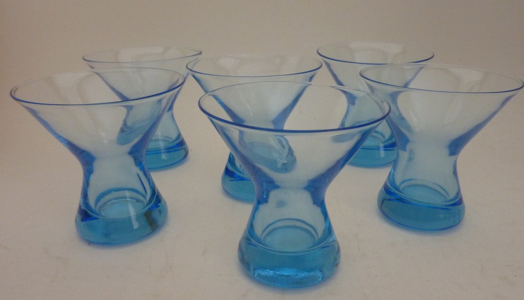 Vintage Blue Cordials Set of 6 - Etsy