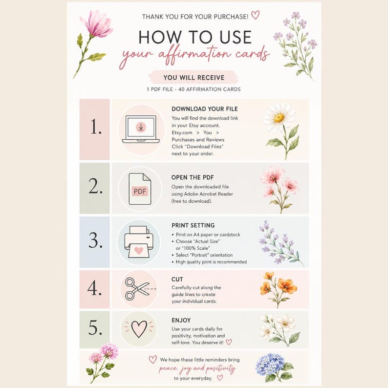 Anxiety Relief Affirmation Cards | Calming Mindfulness, Stress Support ...