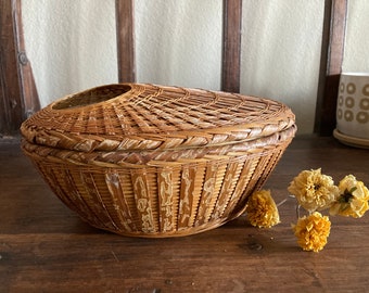 Japanese Woven Bamboo Box - Etsy