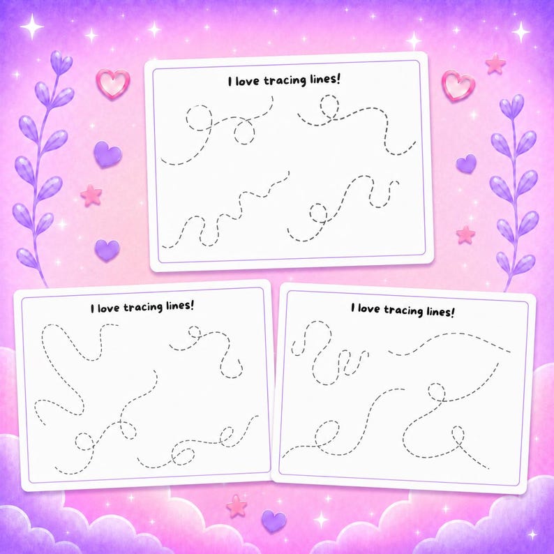 70 Line Tracing Worksheets | Preschool Pre-writing Practice | Kids Fine ...