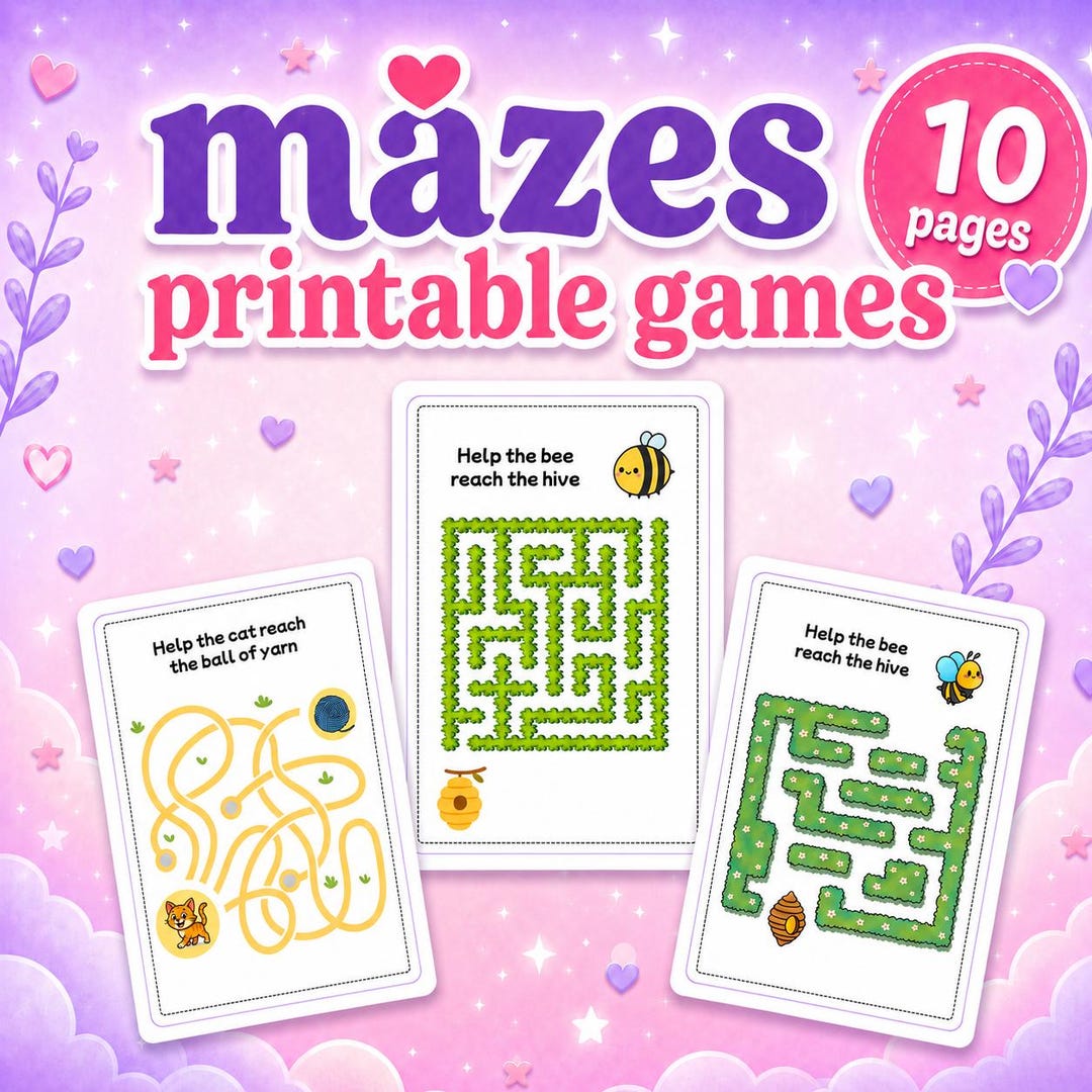 Maze Worksheets for Kids | Printable Educational Puzzles for Preschool ...