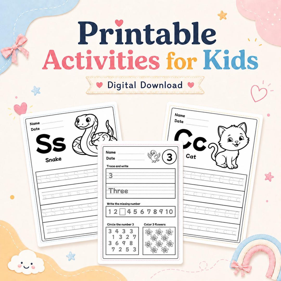 Alphabet & Number Tracing Worksheets | 40 Printable ABC and 123 ...