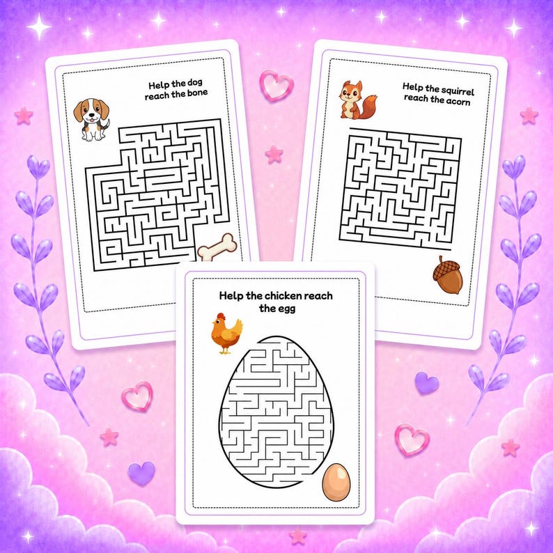 50 Maze Worksheets for Kids | Colorful Puzzle Activities for Preschool ...