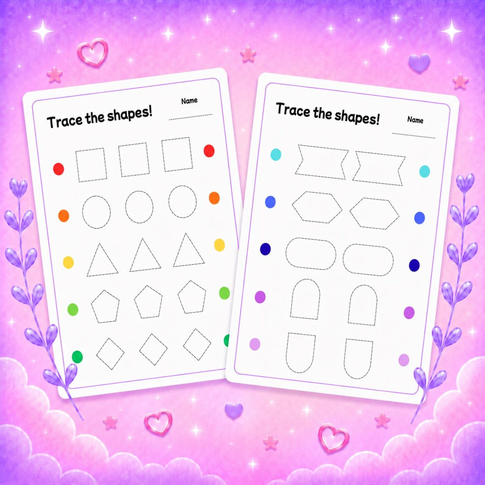 Preschool Shape Tracing Worksheets | Geometry Practice, Fine Motor ...