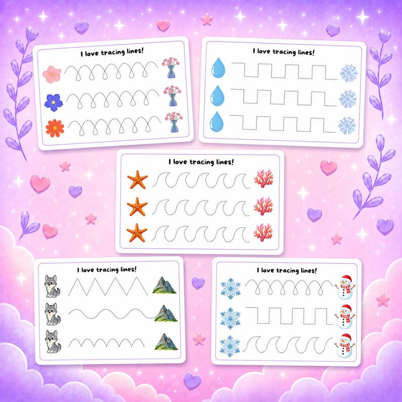 70 Line Tracing Worksheets | Preschool Pre-writing Practice | Kids Fine ...