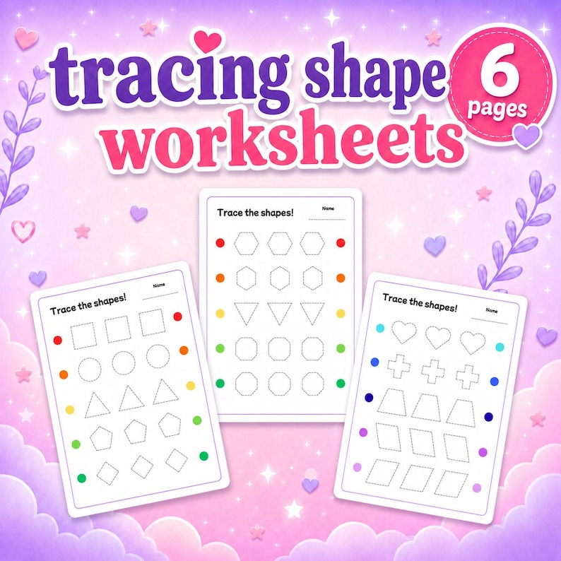 Preschool Shape Tracing Worksheets | Geometry Practice, Fine Motor ...