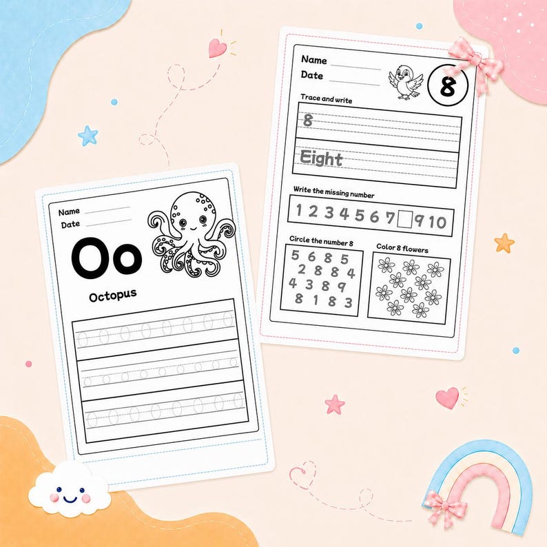 Alphabet & Number Tracing Worksheets | 40 Printable ABC and 123 ...