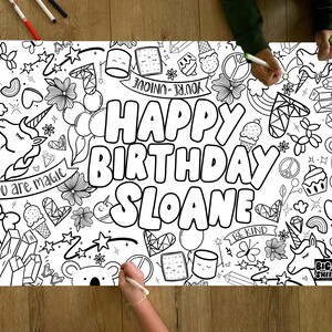 Customized GIANT Coloring Poster | Personalized Birthday Coloring Page ...