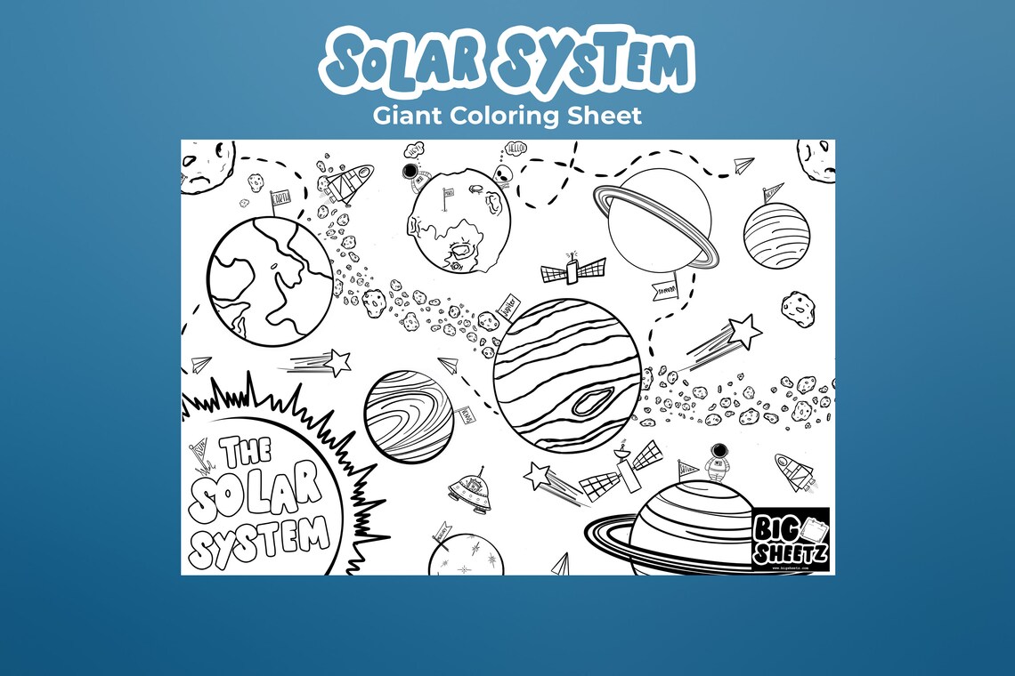 GIANT Outer Space Coloring Poster | Astronaut Coloring Page | 24X36 ...