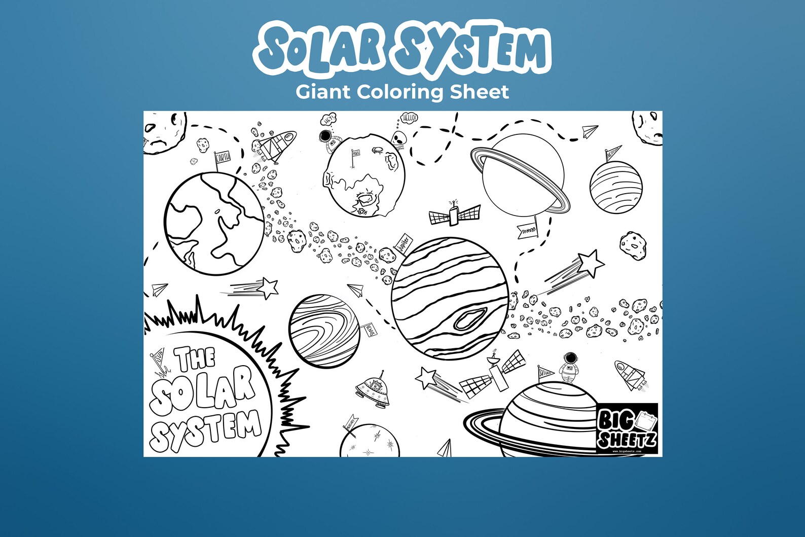 GIANT Outer Space Coloring Poster Astronaut Coloring Page - Etsy