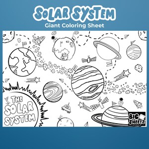GIANT Outer Space Coloring Poster | Astronaut Coloring Page | 24X36 ...