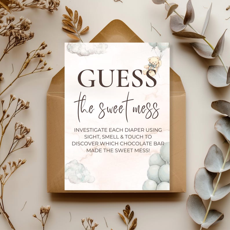 Teddy Bear Baby Shower Games Bundle, Editable Canva Template, Neutral ...