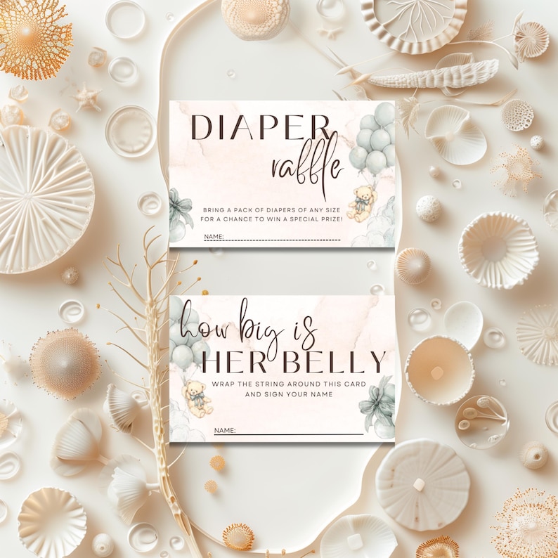 Teddy Bear Baby Shower Games Bundle, Editable Canva Template, Neutral ...