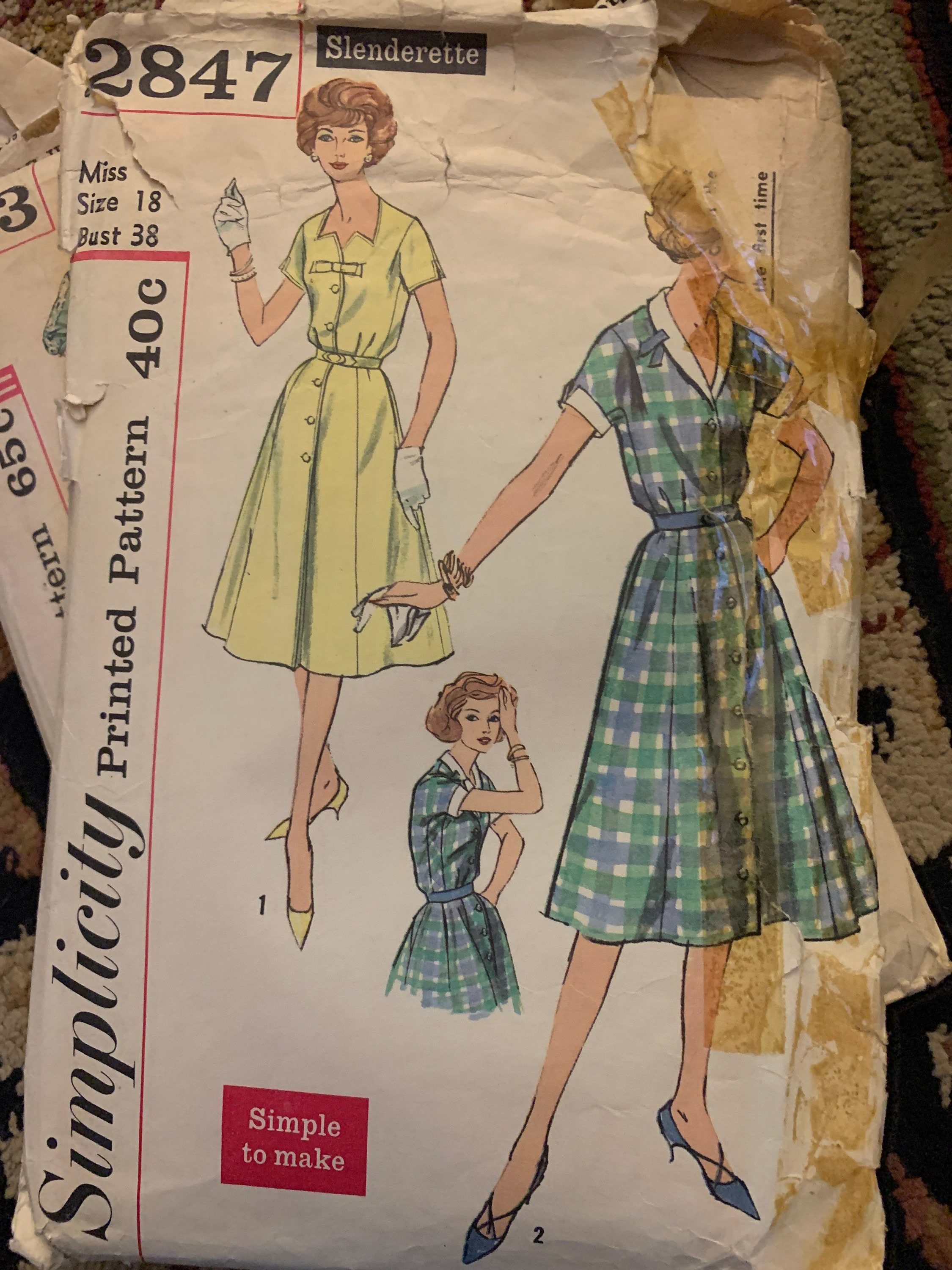 2 Two Simplicity Patterns Dresses 2847 and 3923 Size 18 - Etsy Australia