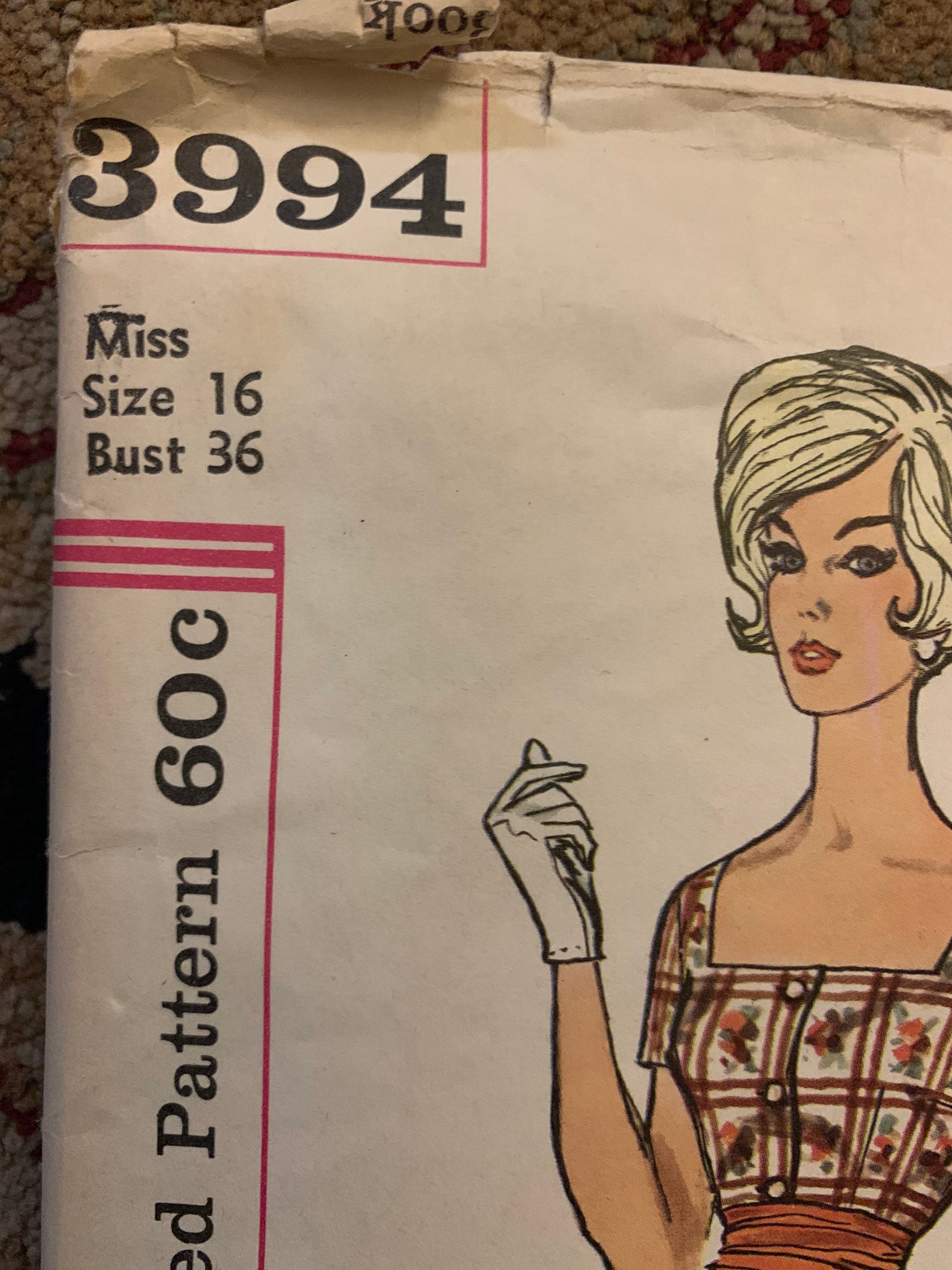 Simplicity Pattern 3994 Dress Square Neck Pleat Skirt Size 16 - Etsy