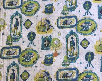 Vintage Colonial Fabric - Etsy