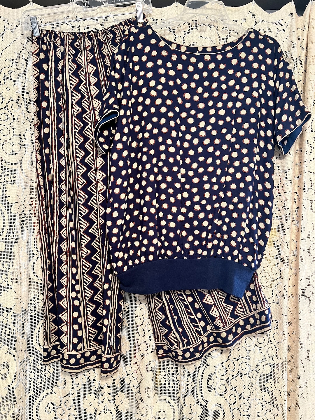 Palazzo Pant and Blousy Top Set Vintage 90s - Etsy