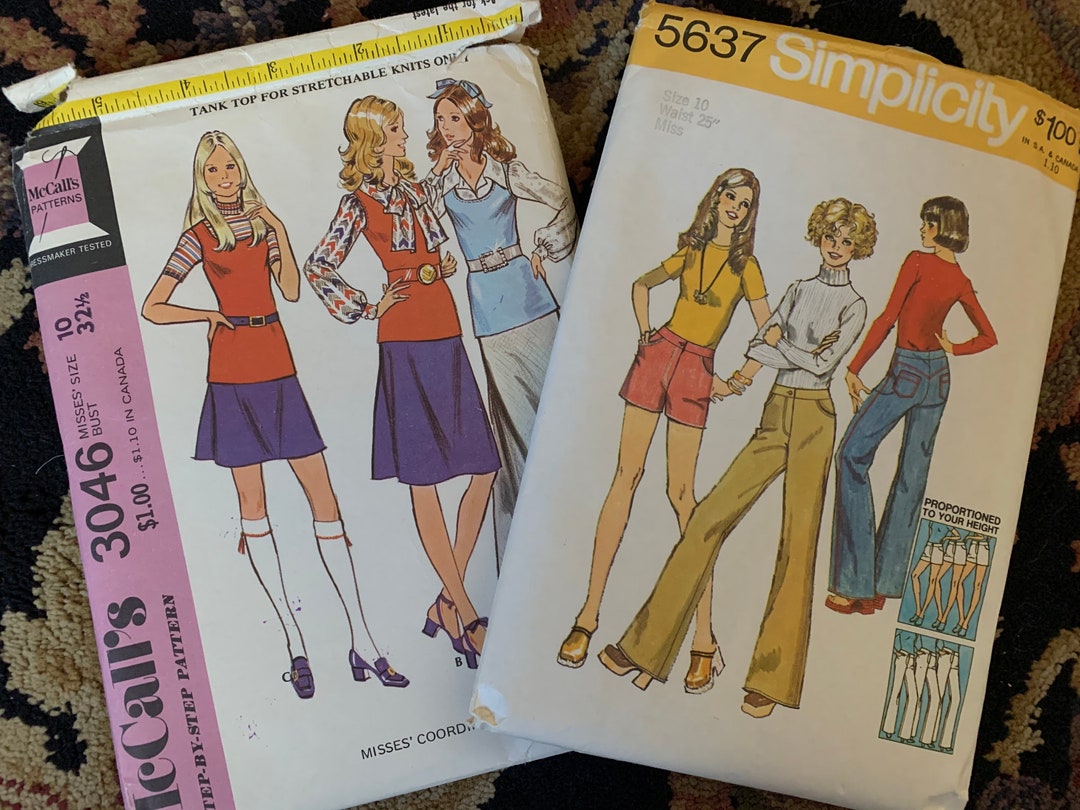 70s Simplicity 5637 and Mccalls 3046 Pants Skirts Tops 2 - Etsy