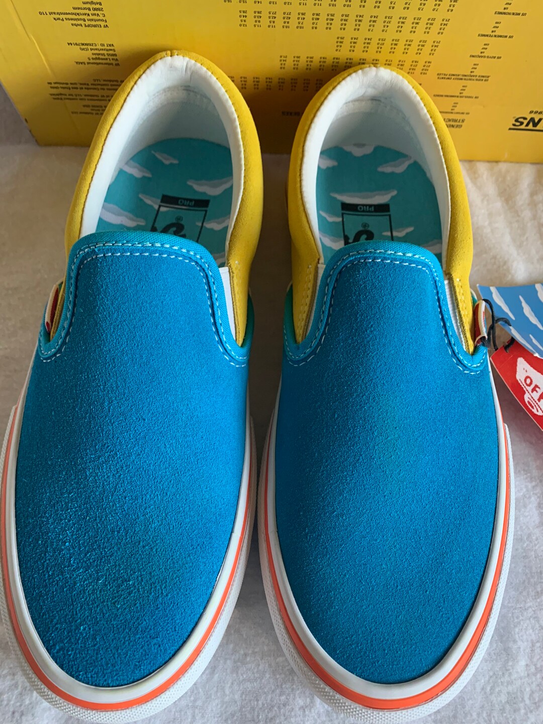 Vans off the Wall Bart Simpson Leather Color Block Slip on Tennis Shoes ...
