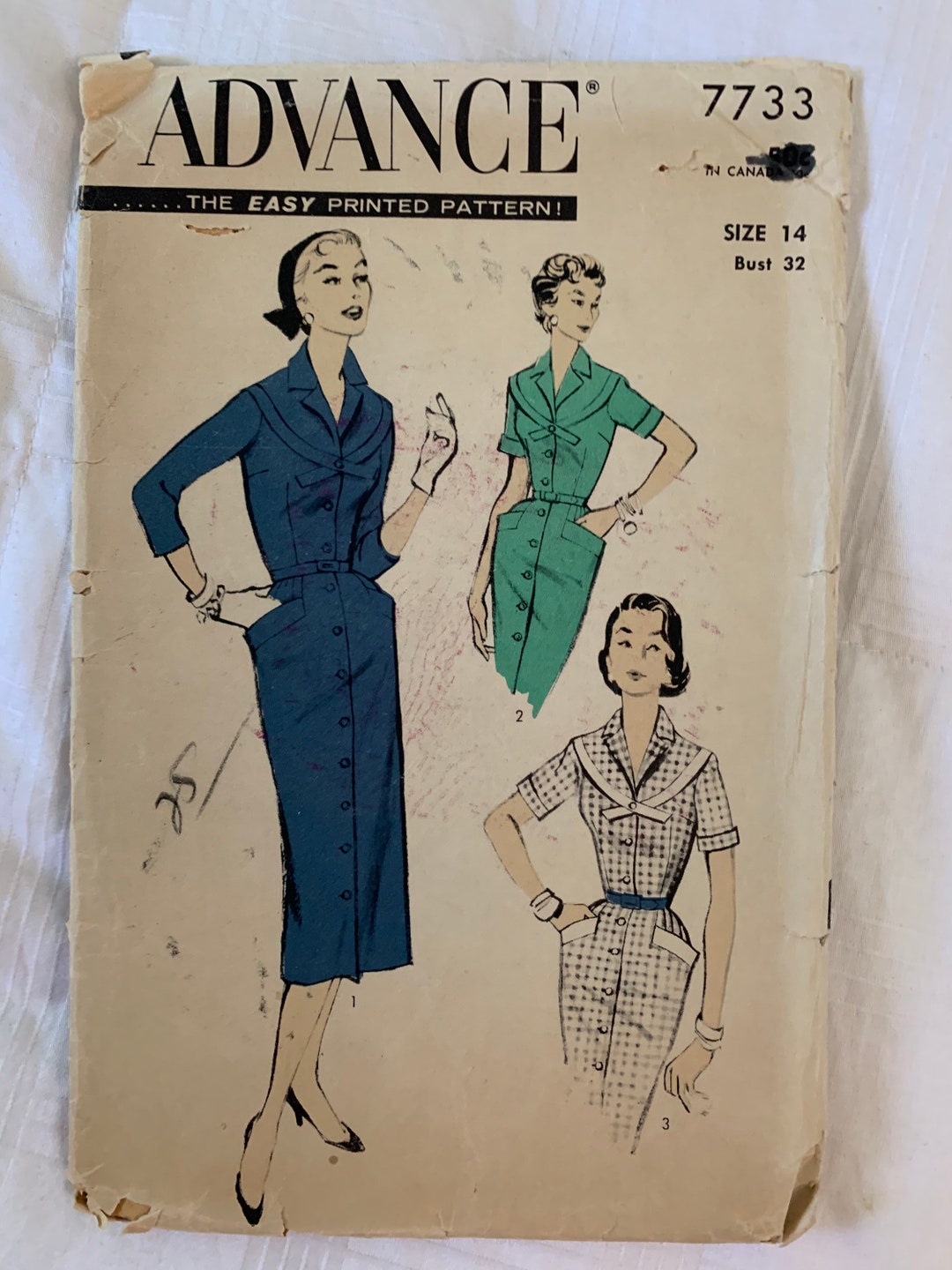 Vintage Advance Pattern 7733 Size 14 Bust 32 - Etsy