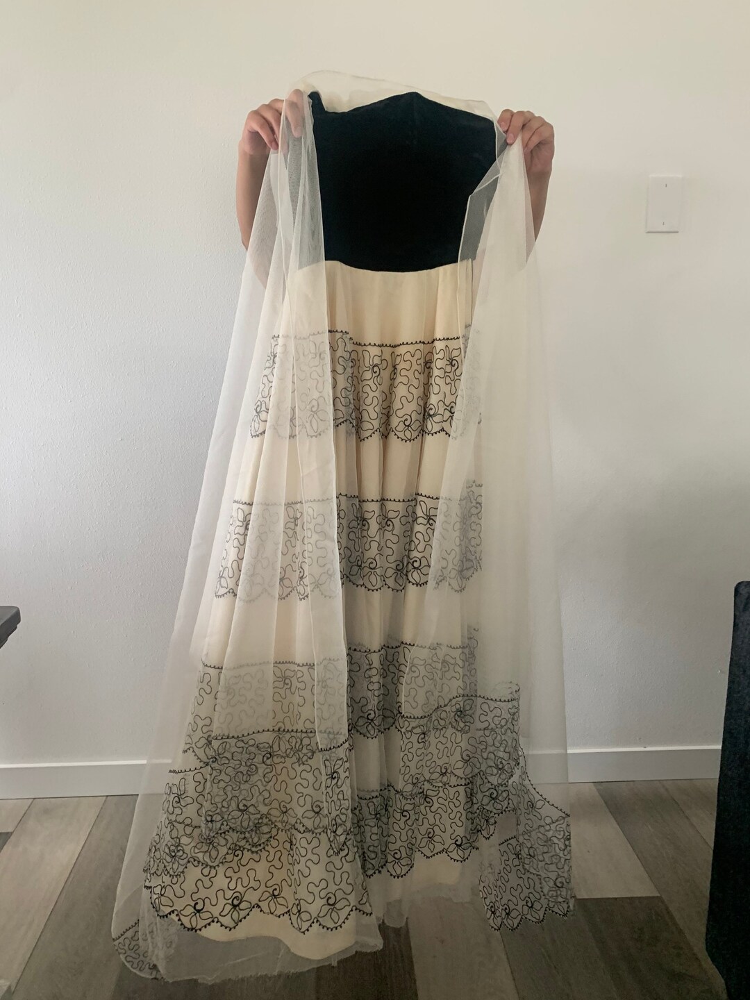 Vintage Prom Dress 1955 Formal Gown Black Velvet and Lace Net - Etsy ...