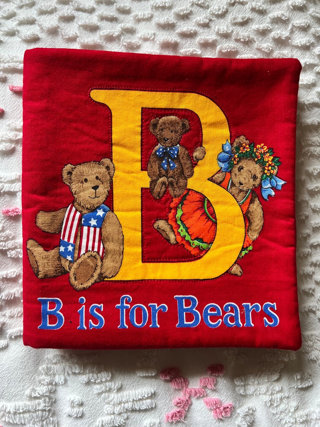 B is for Bear Soft Cloth Book Handmade - Etsy
