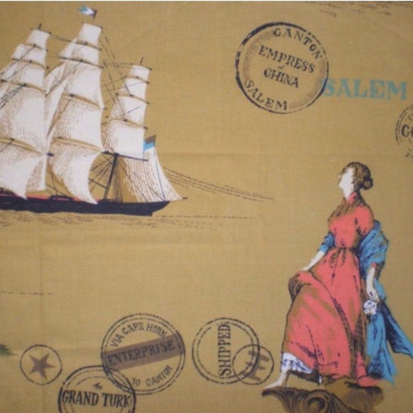Vintage Colonial Fabric - Etsy