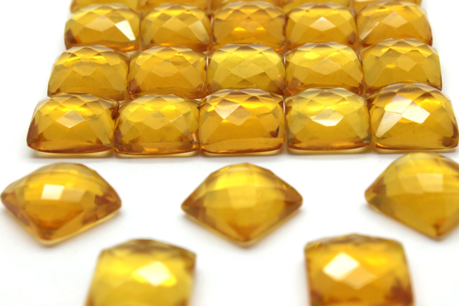 12x12mm Square Citrine,citrine Cabochon,faceted Citrine,faceted ...