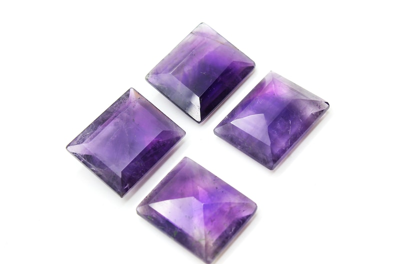 Rectangle Gemstoneamethyst Gemstonefaceted - Etsy