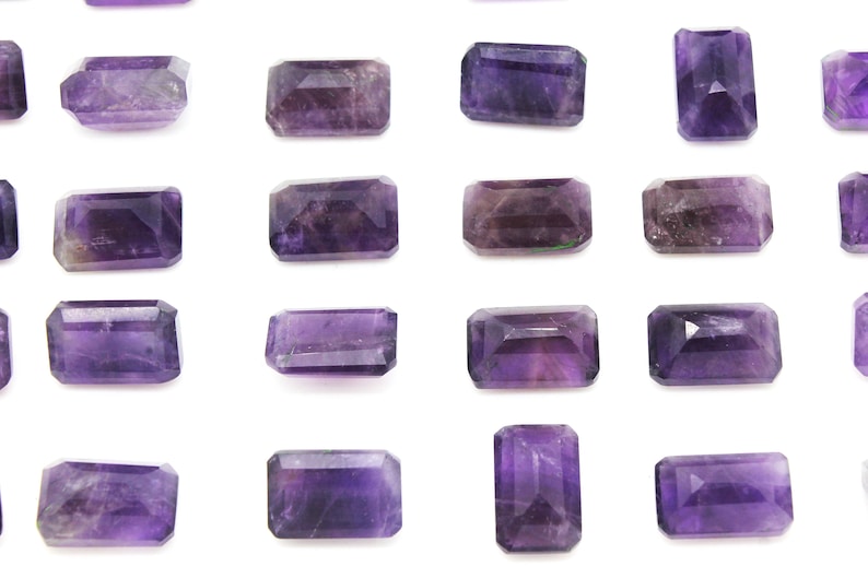 Rectangle Gemstoneamethyst Gemstonefaceted - Etsy