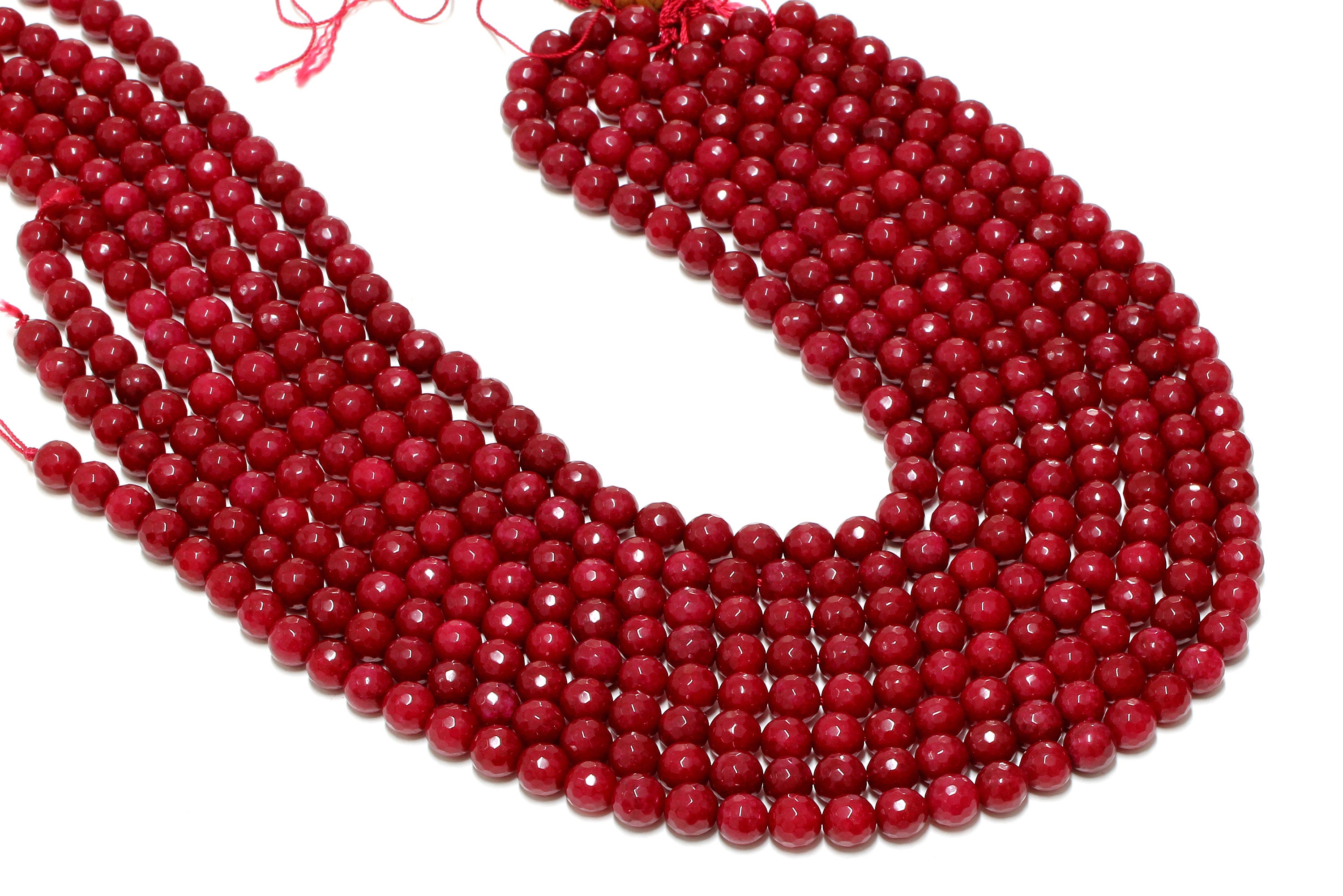 Red Jade Beads,red Beads,faceted Beads,gemstone Beads,shiny Beads ...