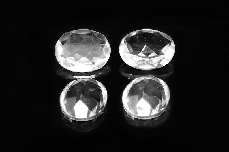 Oval gemstonequartz gemstonecrystal quartzfaceted quartz | Etsy