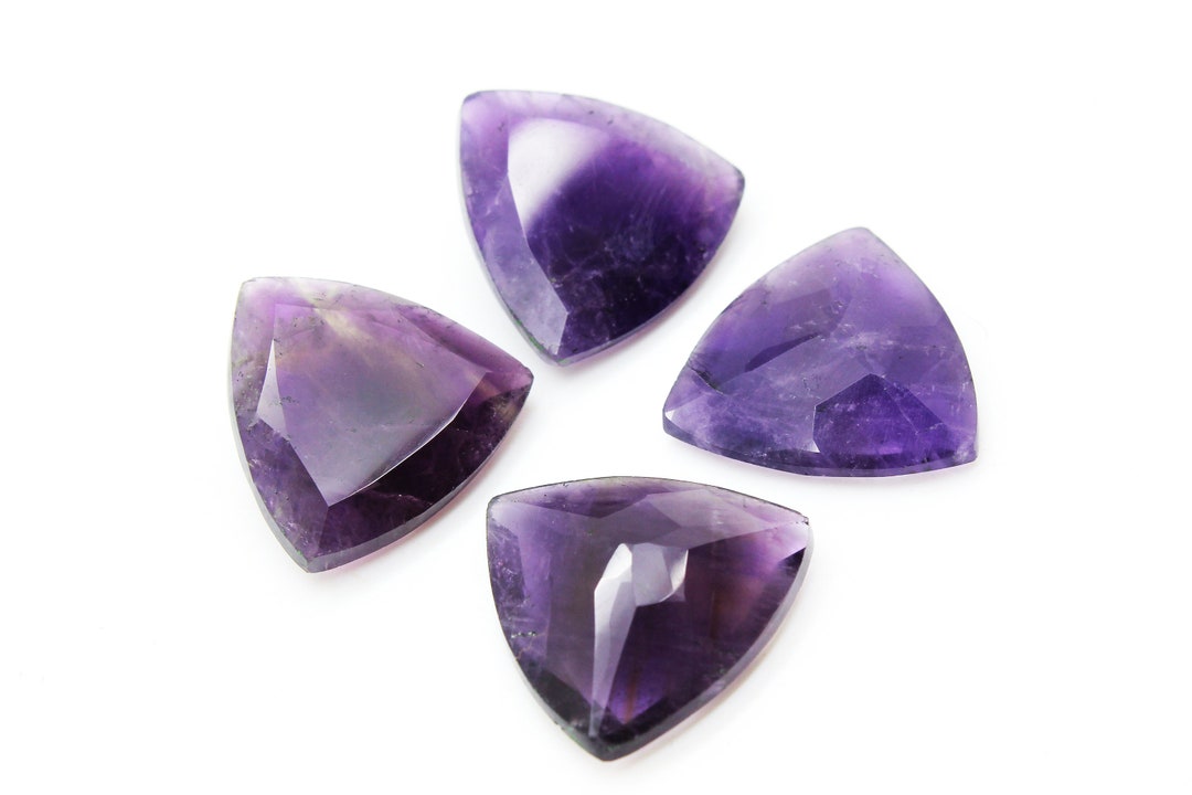 Purple Amethyst Trillion Gemstone,triangle Stone,triangle Gemstone ...