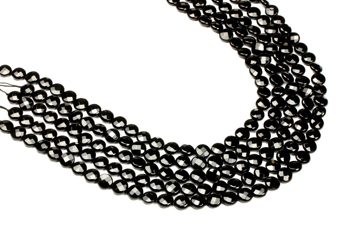 Black Onyx Coin Beads,faceted Coins,coins Stones,gemstone Beads ...