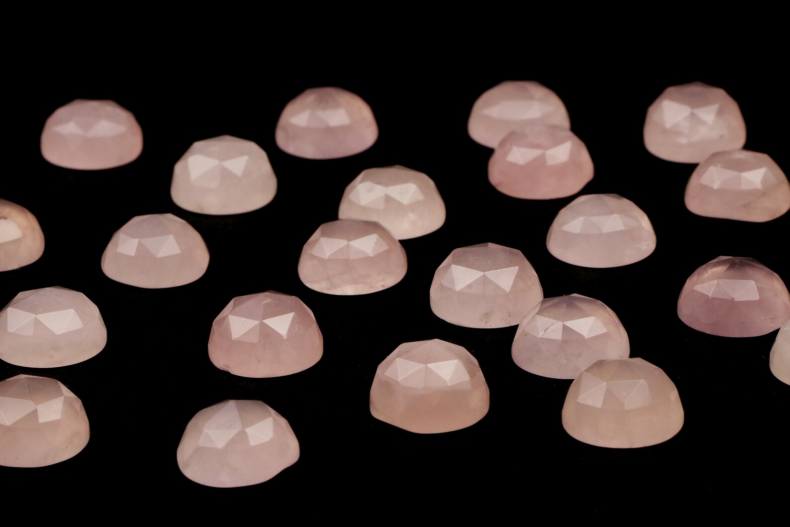 Tine Quartz Gems,rose Quartz Cabochon,faceted Cabochon,rose Cut ...