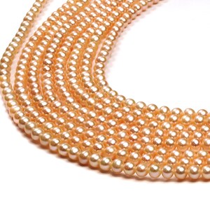 Peach Pearls,freshwater Pearls,natural Pearl Beads,genuine Pearls,peach ...
