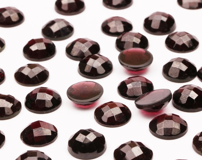 Garnet Faceted Cabochon,large Round Cabochon,coin Cabochon,checker Cut ...